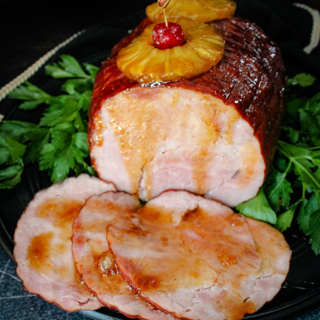 Brown Sugar and Pineapple Glazed Ham - Baked Broiled and Basted
