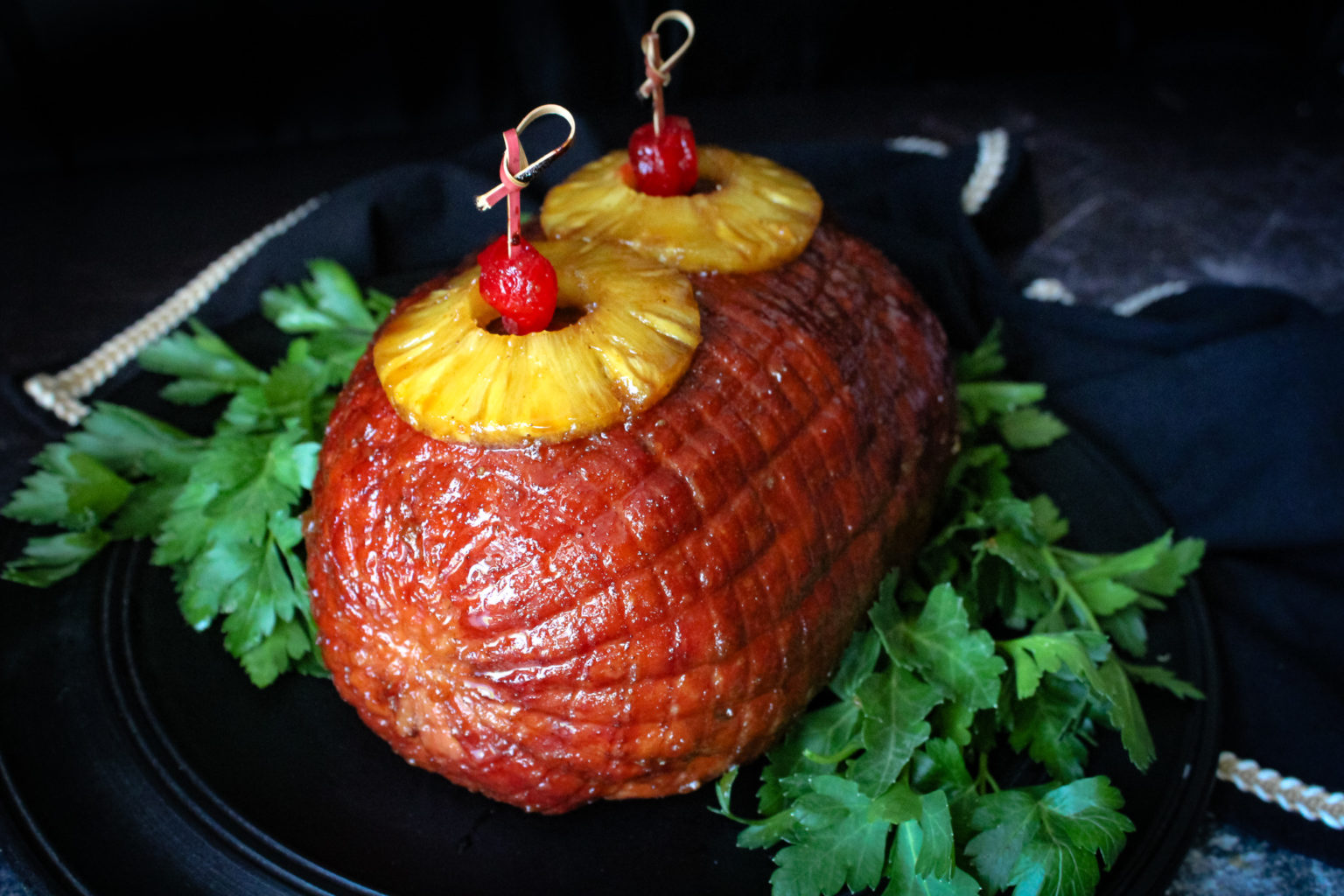 Brown Sugar and Pineapple Glazed Ham - Baked Broiled and Basted