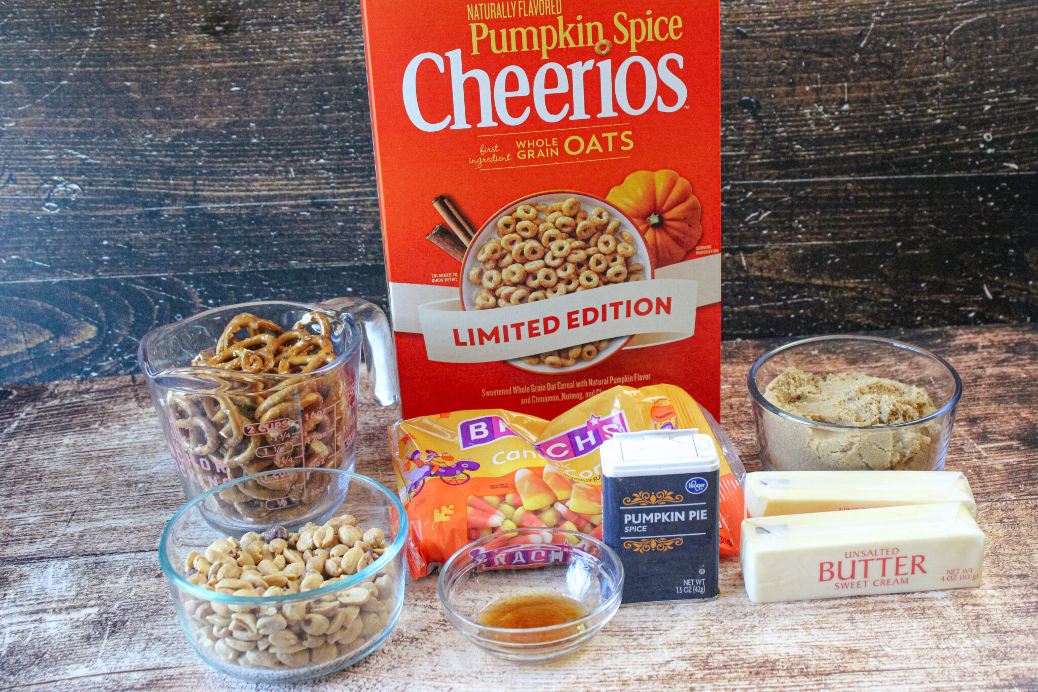 Pumpkin Spice Cheerios Snack Mix - Baked Broiled and Basted