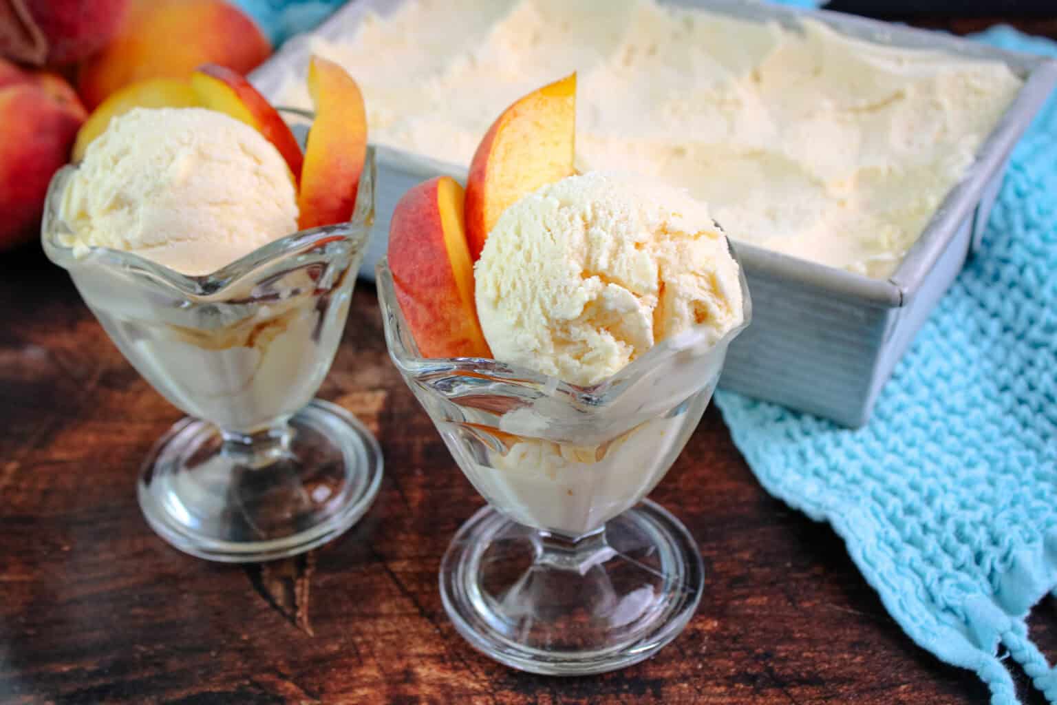Old Fashioned Peach Ice Cream - Baked Broiled and Basted