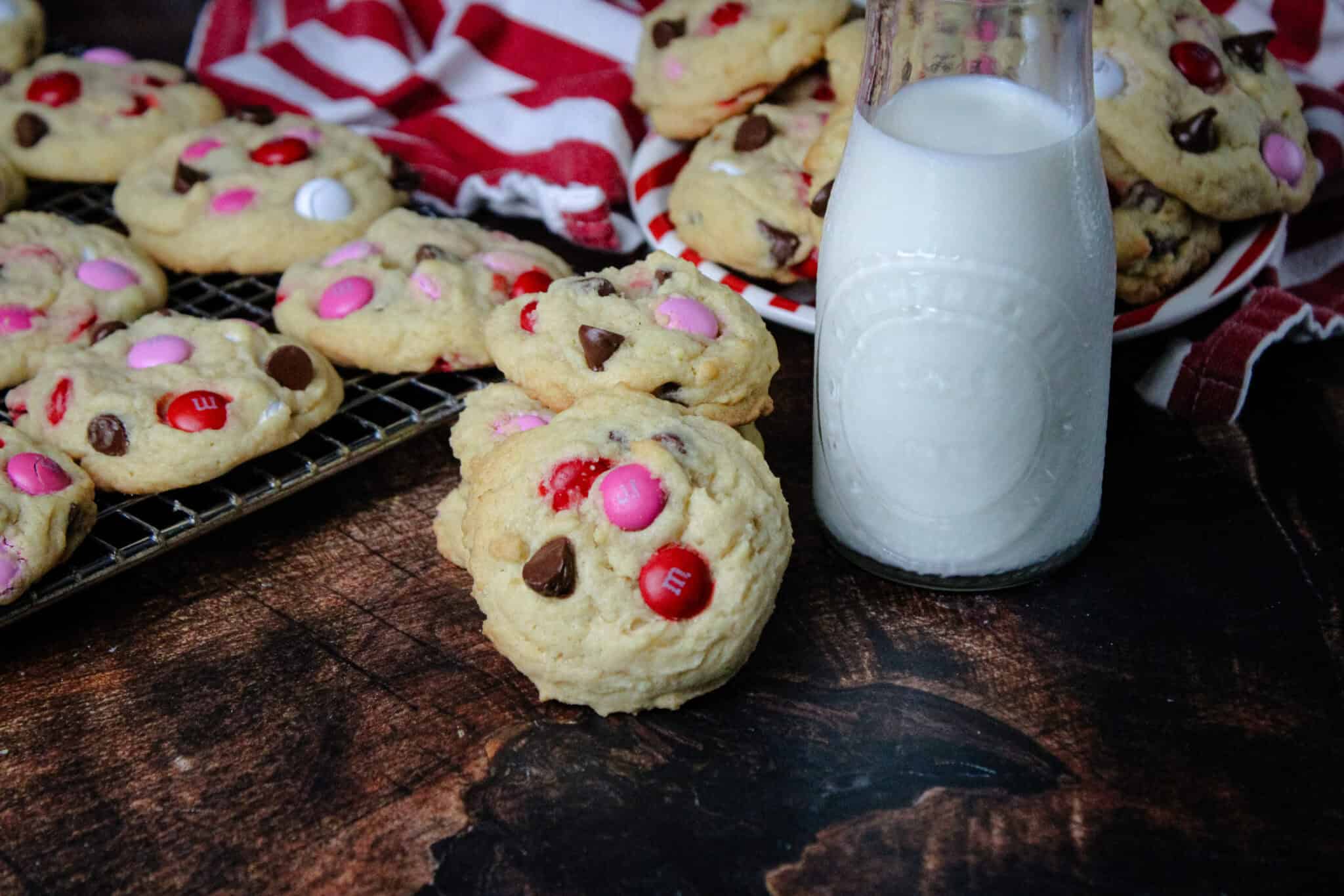 Valentine M&M Cookies - Baked Broiled and Basted