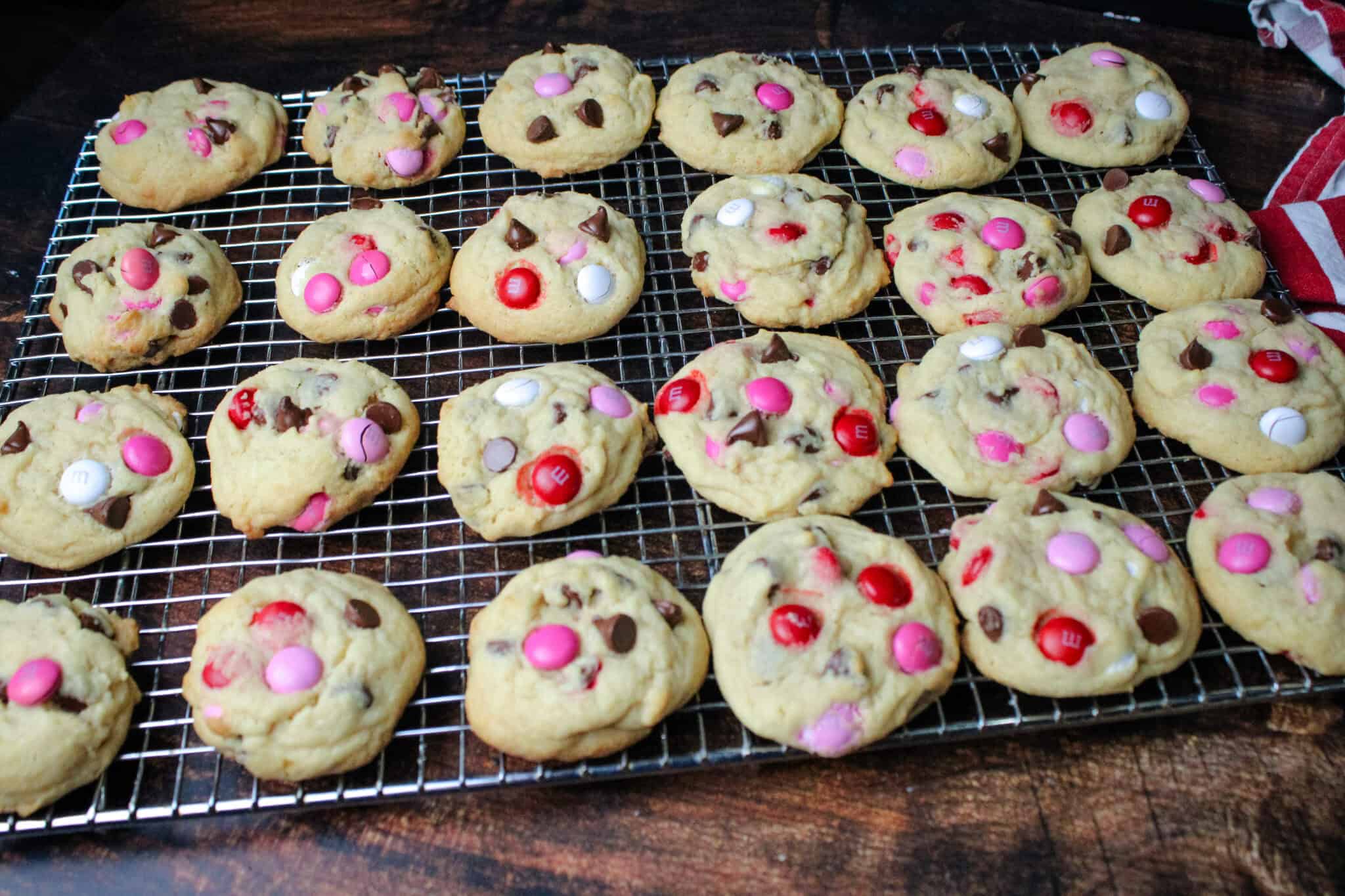 Valentine M&M Cookies - Baked Broiled and Basted