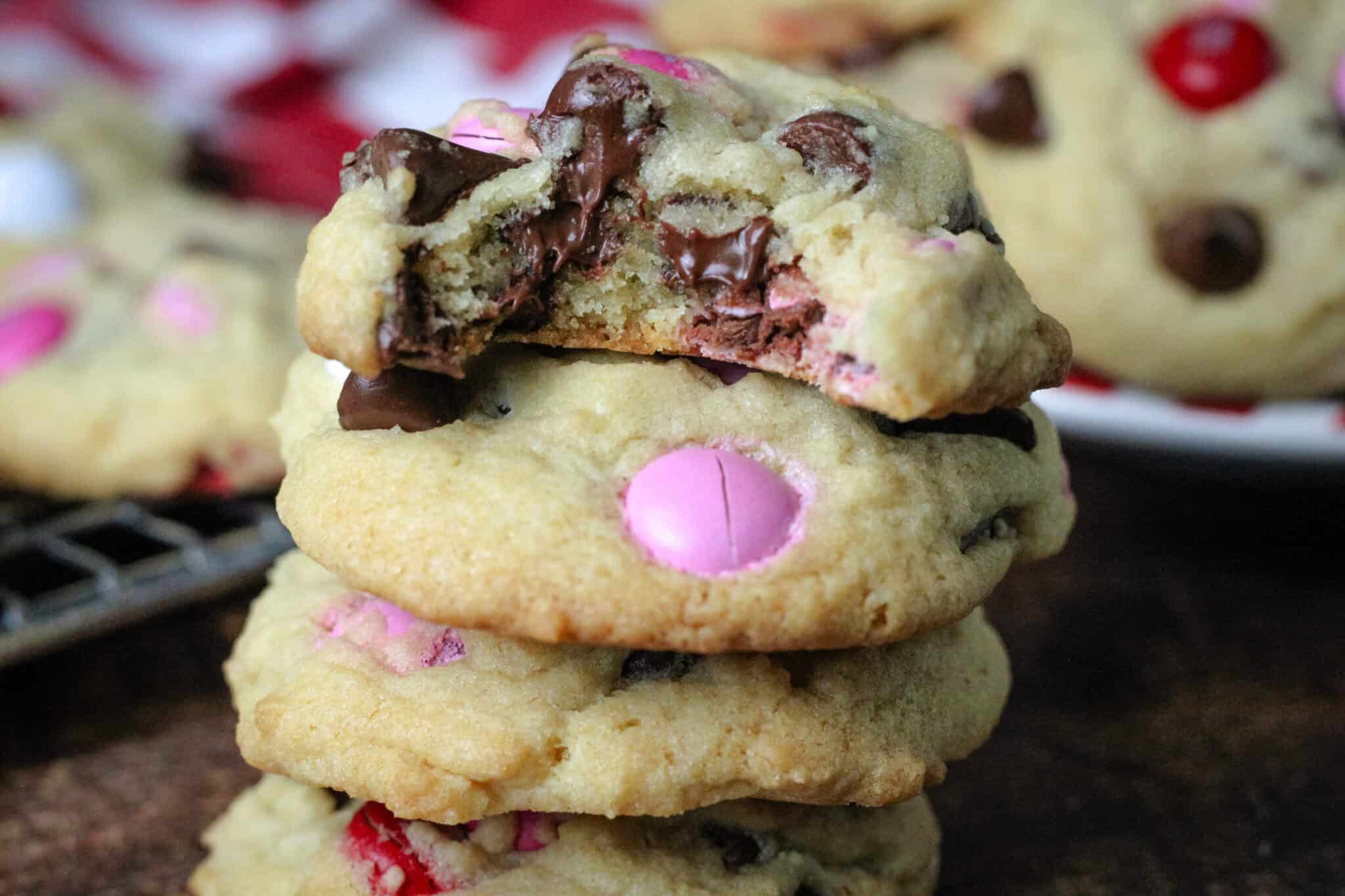 Valentine M&M Cookies - Baked Broiled and Basted