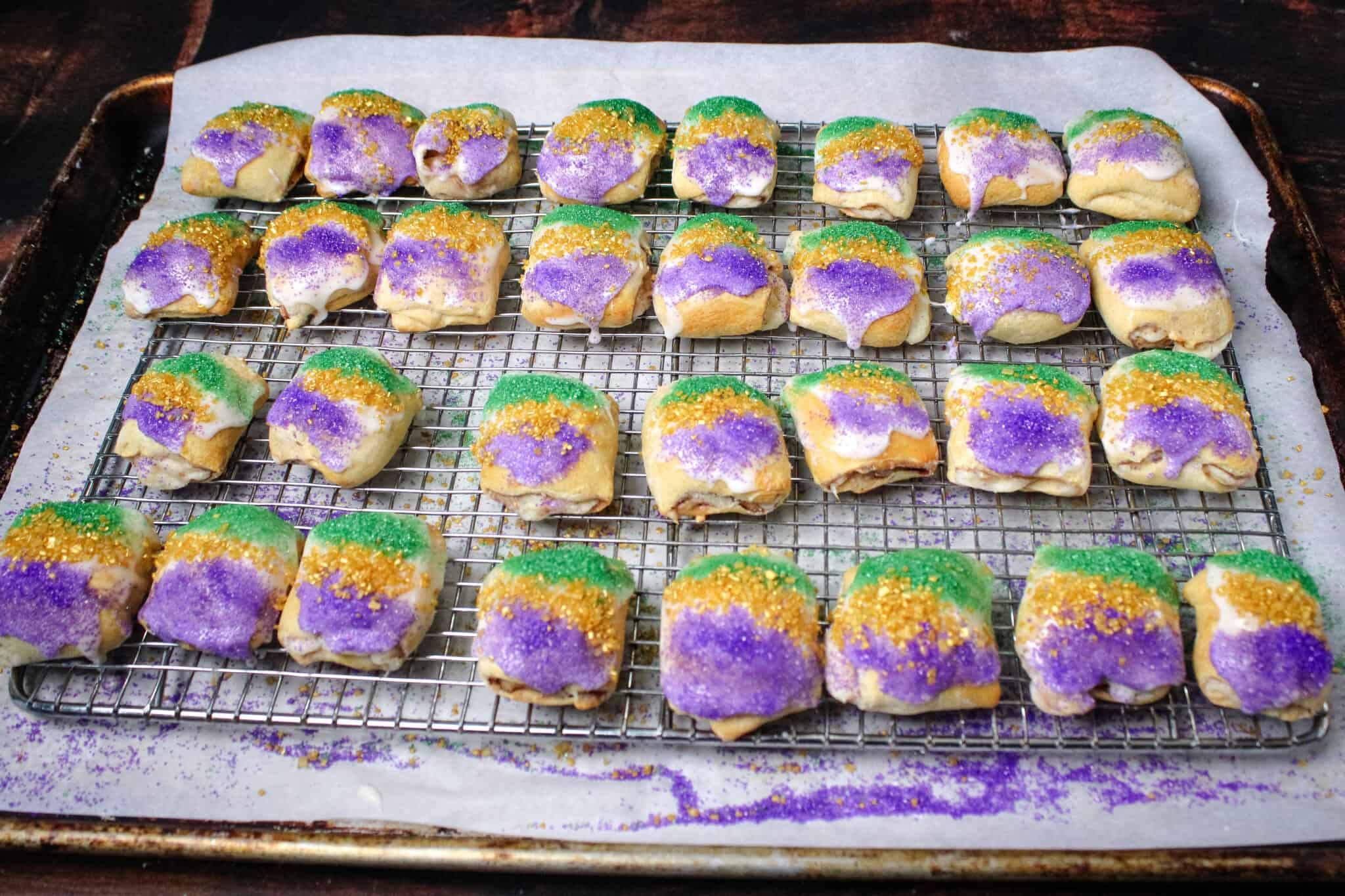 King Cake Bites - Baked Broiled and Basted
