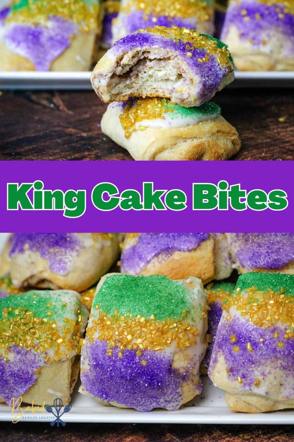 King Cake Bites - Baked Broiled and Basted