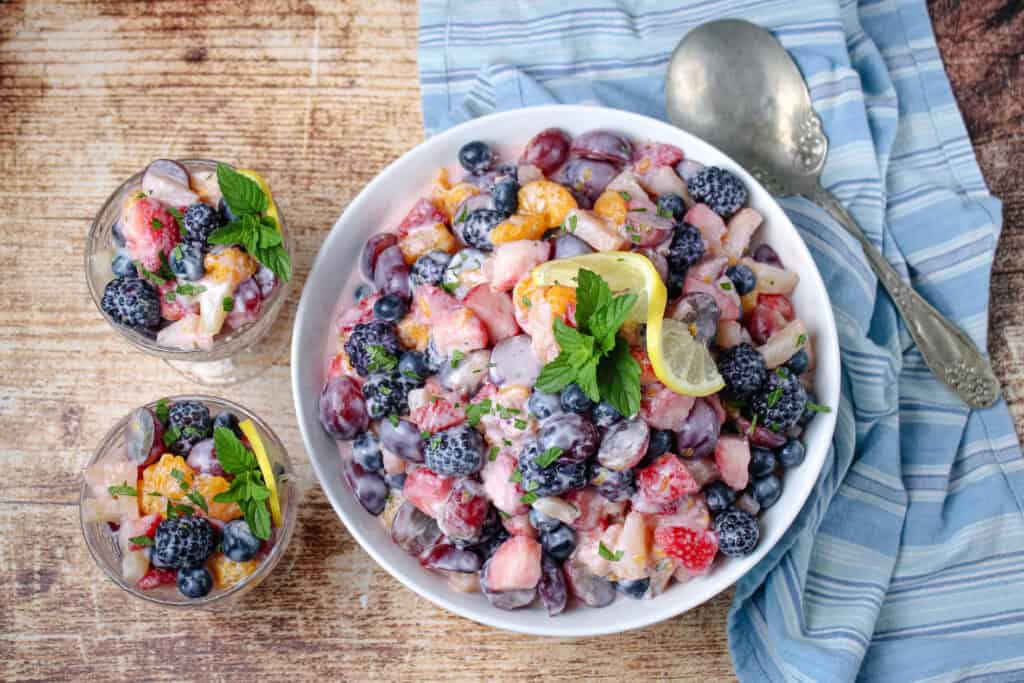 Creamy Fruit Salad - Baked Broiled and Basted
